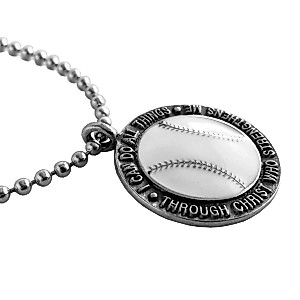 FORGIVEN JEWELRY Baseball Necklace I Can Do All Things Through Christ