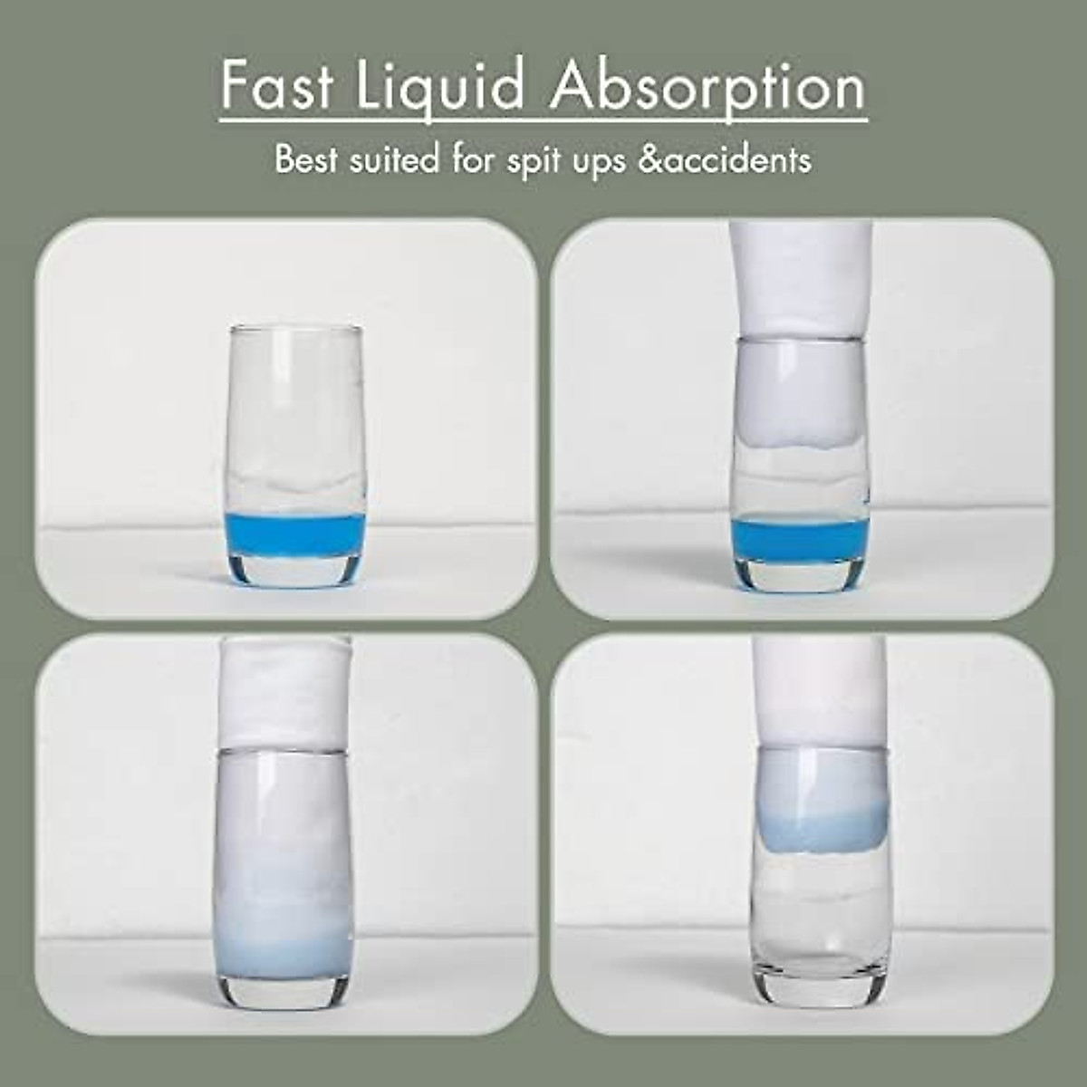 Baby Burp Cloth - 5 Packs Organic Cotton Two Layers Burping Rags, Large Contoured Ultra Soft and Thick Absorbent Towels, Unisex for Boys and Girls, Baby Shower, 19"x9"