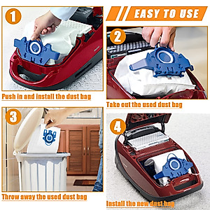 10 Pack Vacuum Cleaner Bags For Miele Gn Vacuum Cleaner With 3 Pcs Motor Protection Filters and 3 Pcs Air Clean Filters，Compatible with Miele GN Classic C1 Complete C1 Complete C2 Complete C3 S2 S5 S8