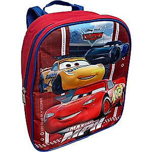 Ruz Cars Lightning McQueen Toddle Boy 12 Inch Mini Backpack (Red-Blue)