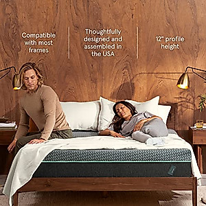 Tuft & Needle 2023 Mint Hybrid Medium Plush Twin Size Mattress in a Box, Cooling Adaptive Foam, Pocketed Coil Support, 100 Night Trial, Fiberglass Free, CertiPUR-US, 10-Year Limited Warranty