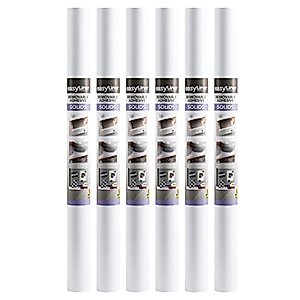 Duck 286444 EasyLiner Adhesive Laminate Solids Shelf Liner, White, 20 in. x 15 ft., 6 Rolls