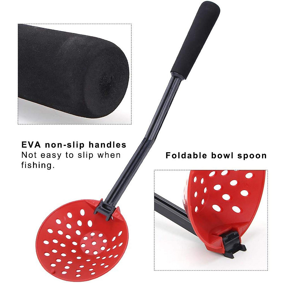 OUKENS Other Fishing Tools and Accessories Fishing Scoop, 2pcs Fishing Tackles & Equipment Foldable Plastic Non-Slip Winter Ice