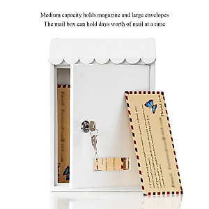 Mailboxes Wall Mount with Key Lock – Jssmst Small Mail Boxes Horizontal, 12.2 x 8.3 x 3.05 Inch, White New