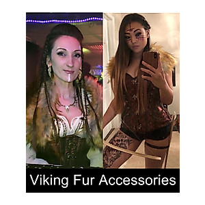 Soul Young Faux Fur Collar Women's Neck Warmer Scarf Wrap,Nature,One Size