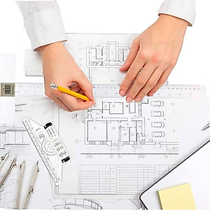 2 Pcs Plastic Measuring Rolling Ruler, 6 Inch Drawing Roller Ruler Parallel Glider Rolling Ruler Drawing Design Ruler for Measuring, Drafting