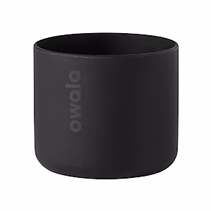 Owala FreeSip Insulated Stainless Steel Water Bottle with Straw for Sports and Travel, BPA-Free, 24-Ounce, Grayt & Silicone Water Bottle Boot, Anti-Slip Protective Sleeve Cover, Black