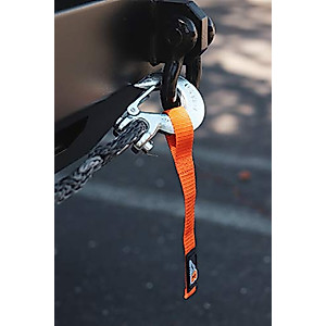 Agency 6™ Winch Hook Pull Strap - Orange - 1 INCH Wide - Heavy Duty - Made in The U.S.A