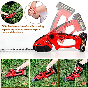 Cordless Grass Shear & Hedge Trimmer Handheld Shrub Grass Trimmer Grass Cutter Electric Hedge Shear with Battery and Charger