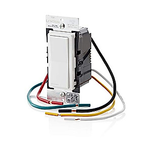 Leviton Decora Smart Switch, Wi-Fi 2nd Gen, Neutral Wire Required, Works with Matter, My Leviton, Alexa, Google Assistant, Apple Home/Siri & Wired or Wire-Free 3-Way, D215S-2RW, White