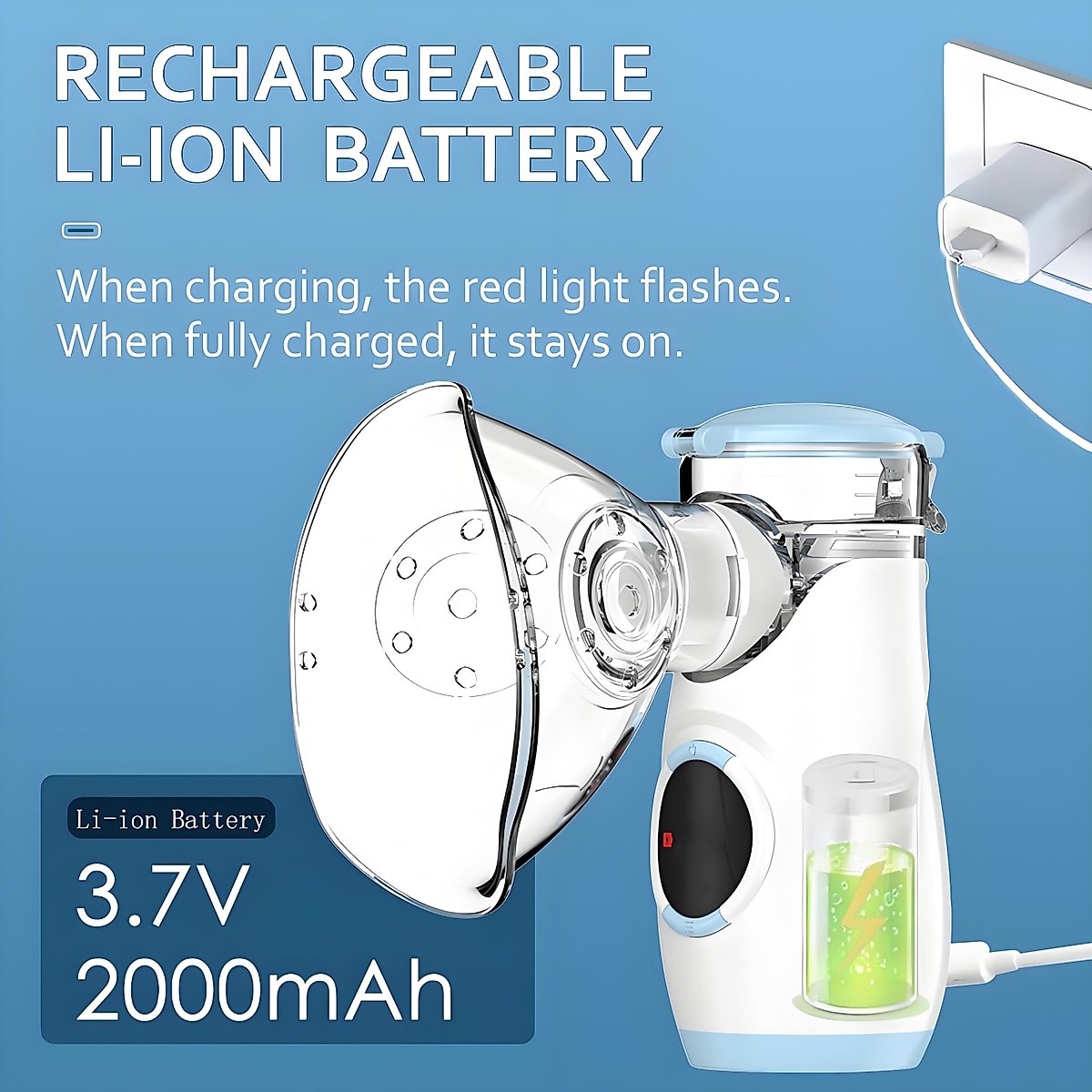 Misty Nebulizer, Portable Nebulizer with Intuitive LED Interface and Auto-Cleaning, Handheld Nebulizer for Adults Kids