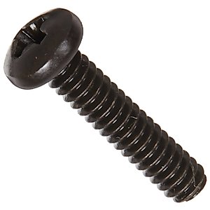 Small Parts Steel Pan Head Machine Screw, Black Oxide Finish, Meets ASME B18.6.3, #1 Phillips Drive, #4-40 Thread Size, 1/2" Length, Fully Threaded, Import (Pack of 100)