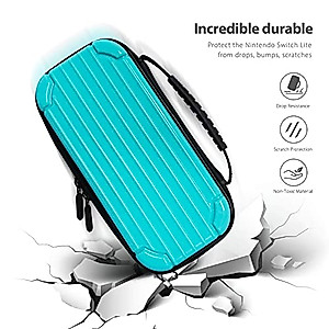 Carrying Case for Nintendo Switch lite - Shockproof Protective Hard Shell Storage Bag for Console and Accessories, Portable Travel Pouch Bag with 10 Game Card Slots - Blue