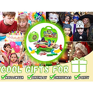 Crelloci Dinosaur Clay Toys, 26 PCS Dino Theme Color Tools and Molds Accessories for Boys Girls Christmas Halloween Party Gift