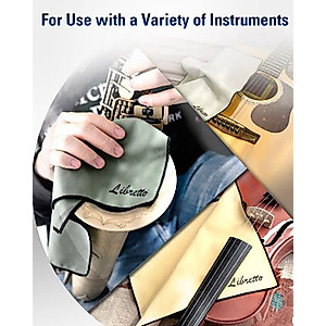 Libretto Microfiber Polish Cloth for Musical Instrument, 3 Sizes in 1 Pack, Violin and Cello Cleaning Product, Yellow, Lint-Free, Super Soft, Gift, for Piano, Guitar, Trumpet, Saxophone, Laptop.
