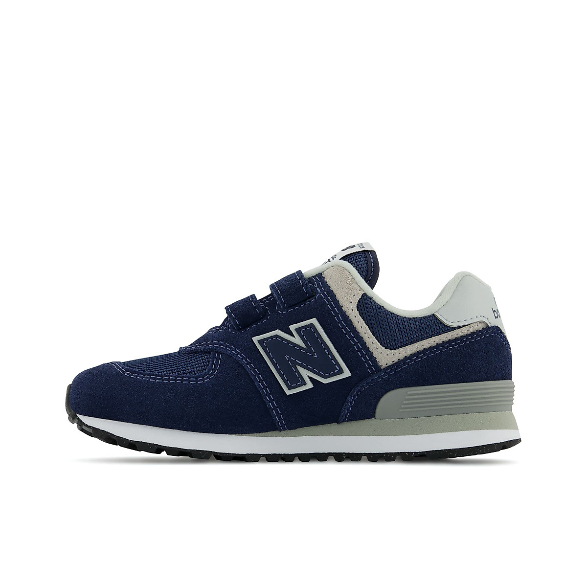 New Balance Boy's 574 Core Hook and Loop Sneaker, Navy/White, 1.5 Little Kid