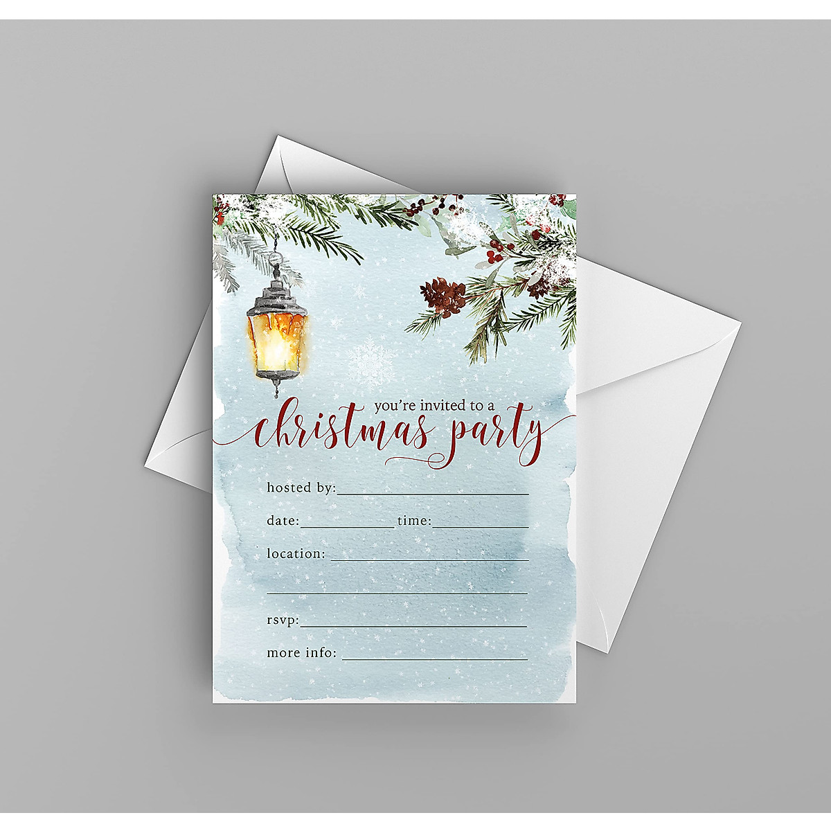 M Market On Mainstreet Evergreen Christmas Stationery: Invitations & Thank You Cards (Invitations w/Envelopes)