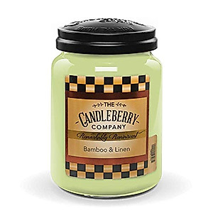 Candleberry Candles | Bamboo & Linen Candle | Best Candles on The Market | Hand Poured in The USA | Highly Scented & Long Lasting | Large Jar 26 oz.