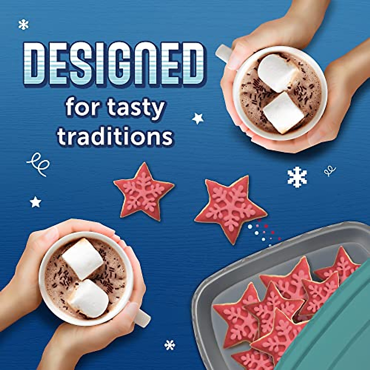 Ziploc Food Storage Meal Prep Containers Reusable for Kitchen Organization, Smart Snap Technology, Dishwasher Safe, Deep Square, 3 Count, Holiday Designs, Packaging May Vary