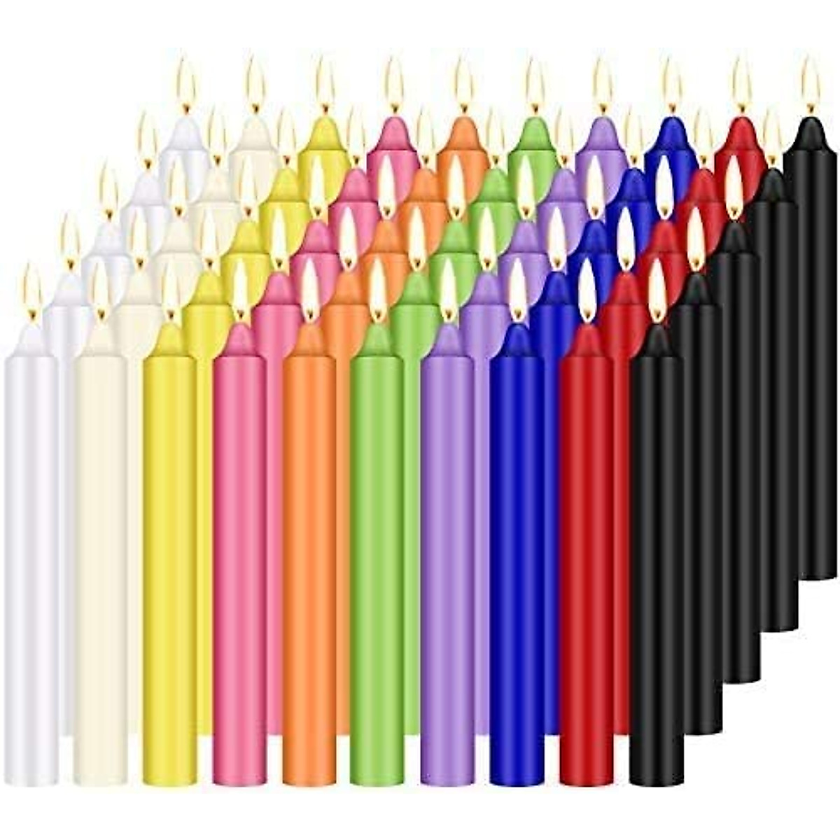 HELLY Unscented 4" Mini Chime Ritual Spell Taper Candle - Set of 100