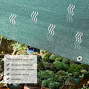 LKLXJ Roof Sunshade Fabric Rectangle Dark Green，75% Shade Protection， Shade Cloth Garden Canopy ， Patio Insulation Net，Heavy Duty Full Size for Animal Houses and Courtyard Privacy Fences