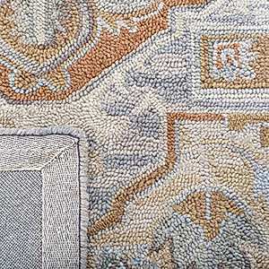 SAFAVIEH Heritage Collection Runner Rug - 2'3" x 12', Beige & Grey, Handmade Traditional Oriental Wool, Ideal for High Traffic Areas in Living Room, Bedroom (HG920B)