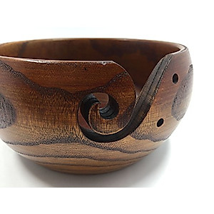 levylisa Wood Yarn Bowl Crochet Bowl Wood Knitting Bowl Yarn Holder Large Yarn Bowl Wooden Yarn Bowl with top Yarn Bowl for Knitting