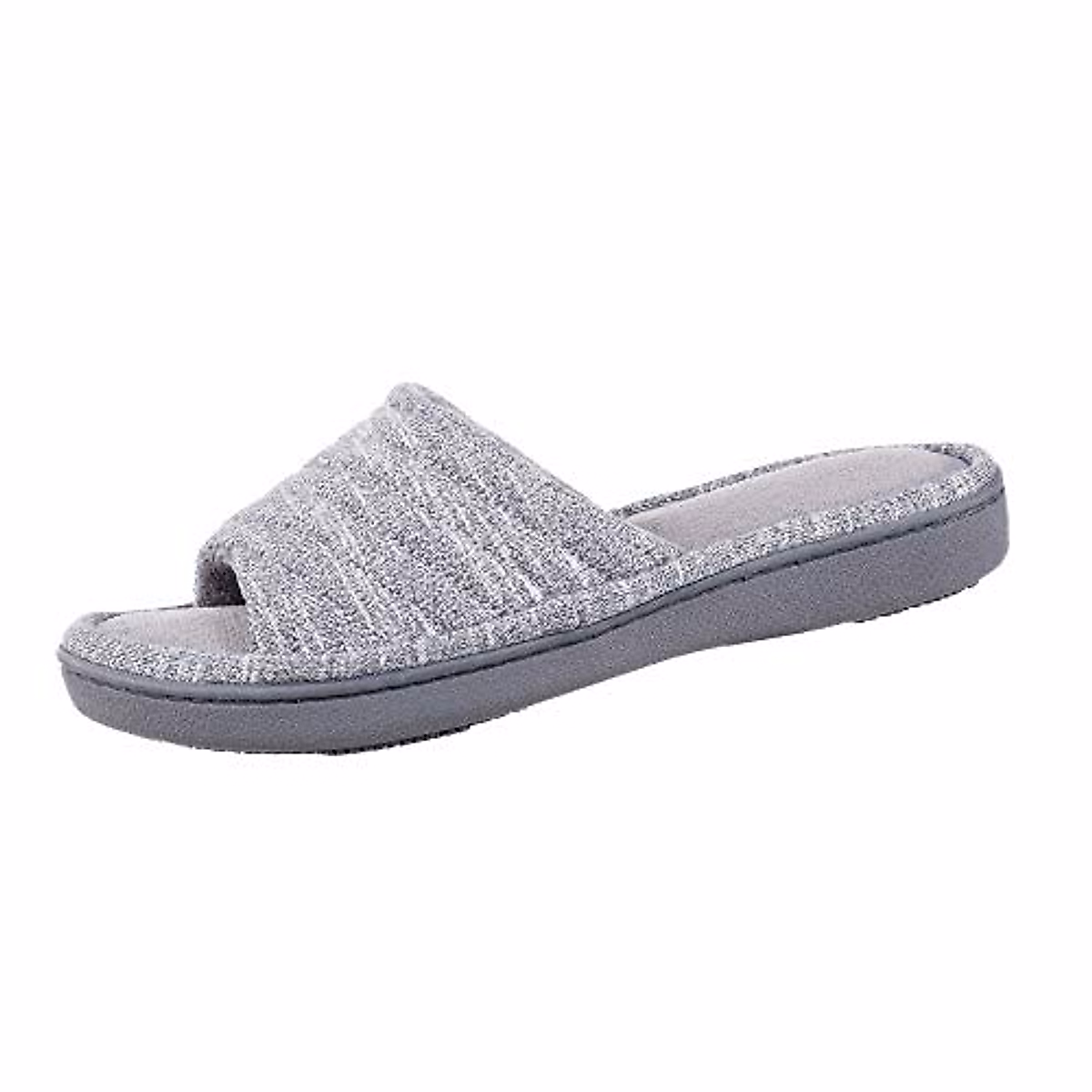 isotoner womens Space Dyed Andrea With Moisture Wicking for Indoor/Outdoor Comfort and Arch Support Slide Slipper, Ash, 8.5-9 US