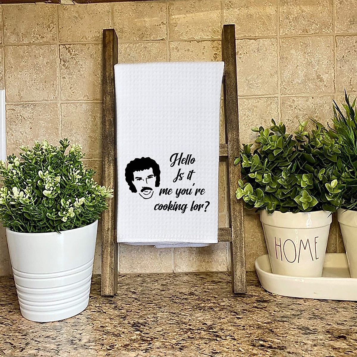 WCGXKO Hello is It Me You're Cooking for Printed Funny Kitchen Towel Dish Towel (You're Cooking for Towel)