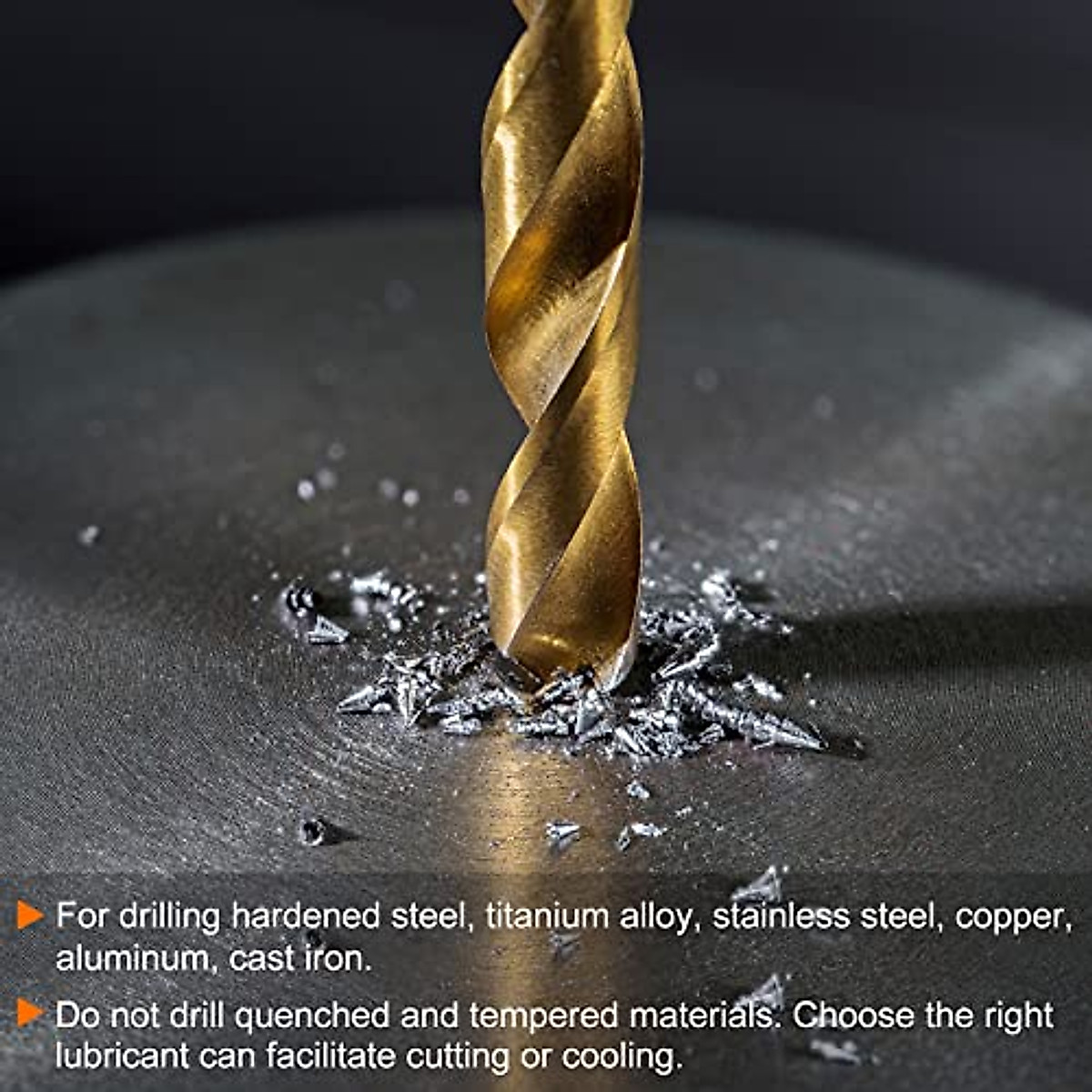 HARFINGTON 3pcs Twist Drill Bits 2.5mm Titanium Coated (HSS-E) M42 High Speed Steel 8% Cobalt Straight Shank for Stainless Steel Aluminum Alloy Metal