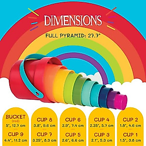 Battat Stacking Cups, Plastic Nesting Toys for Water and Sand, 18M Plus, 10 Pieces