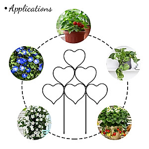 Ailibre Indoor Plant Trellis for Climbing Plants, Stackable Garden Trellis for Potted Plants, Small House Plant Trellis for Vine Ivy Flower Plant Support Outdoor DIY Metal Trellis 3 Pack, Black