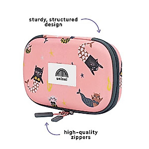 uninni Cat Mermaid Pencil Case for Girls And Boys - Large Kids Pencil Case with Mesh Storage Pocket & 2 Removable Dividers for Organizing Markers & Pens. Pencil Case for Kids with a durable design