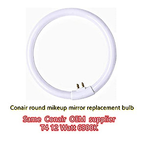 amgolibi Replacement Bulb for Conair Makeup Mirror 5.5 Inches T4 12W Circular Bulb Compatible with Conair BE116, BE116T, BE116TX, BE121, BE122