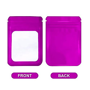 YHJZ 100 Pcs Resealable Mylar Bags, Smell Proof Bags for Packaging, Ziploc Pouch Bags for Food Storage Jewelry Electronics Storage (4x6, Purple)…