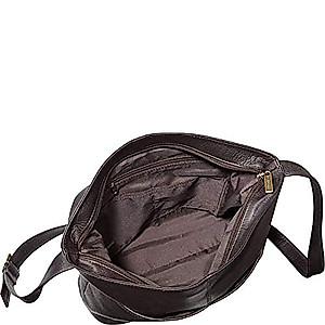 Le Donne Leather Two Slip Pocket Shoulder Bag (Black)