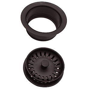 Westbrass D2089SEV-12 3-1/2" Kitchen Sink Waste Disposal Drain Flange and Basket Strainer, Oil Rubbed Bronze