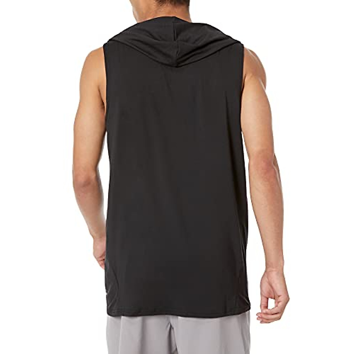 Amazon Essentials Men's Tech Stretch Sleeveless Hoodie, Black, Small