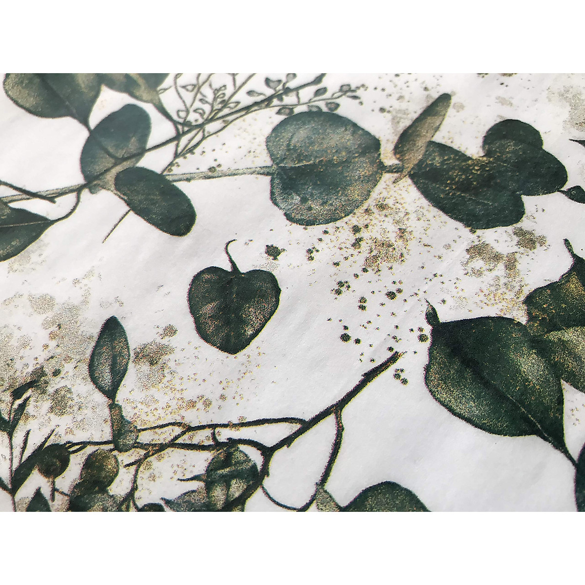 InsideMyNest Eucalyptus Botanical Tissue Paper Sheets 30x20 Gift Wrap Box Filler (50)