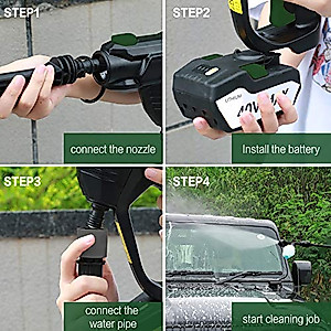 BERGWERK Cordless Power Cleaner, Portable Power Washer, 2x40V Batteries Power Cleaner, MAX 520 PSI Pressure Washer, for RVs Boats or Home Projects, with Accessories Kit (Built-in Shut-Off Valve)