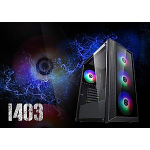 Raidmax ATX Desktop Computer Gaming PC Case Mid Tower PC Case with addressable RGB x3 ARGB Fans ATX PC Case USB 3.0 Tempered Glass PC Case Mesh Window Computer Case with 3 ARGB LED Black PC Case -i403