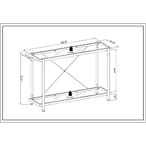 43.3 Inch Chrome Glass Console Table, 2 Tier Narrow Hallway Side Table with Acrylic & Metal Frame, Modern Minimalist End Table Sofa Table (Silver)