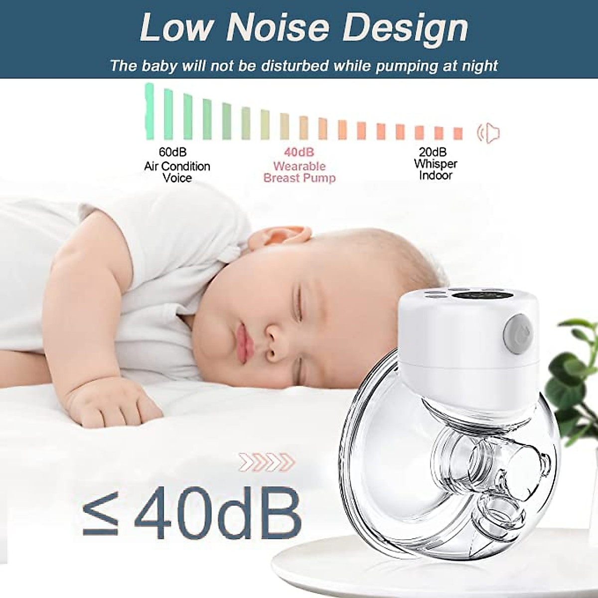Hand Free Breast Pump, MOM--cozY S12 Same model LED Display Wearable Breast Pump, Portable Electric Breast Pump, 2 modes and 9 levels - 24mm