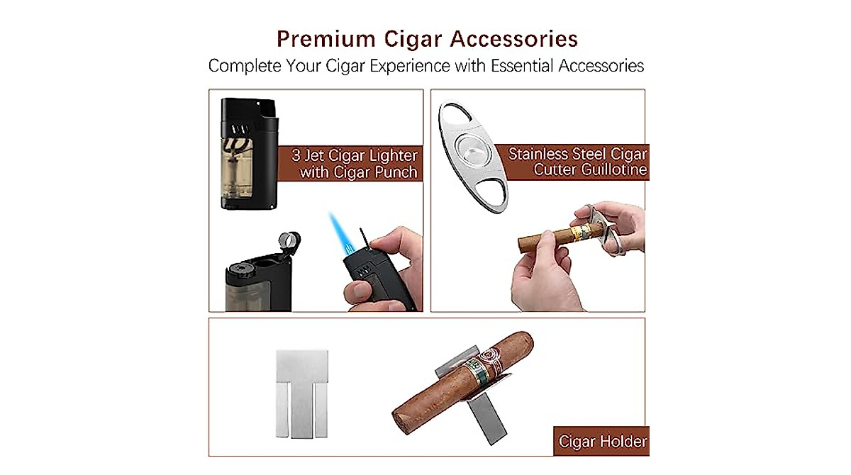 Flauno Portable Cigar Travel Humidor Case