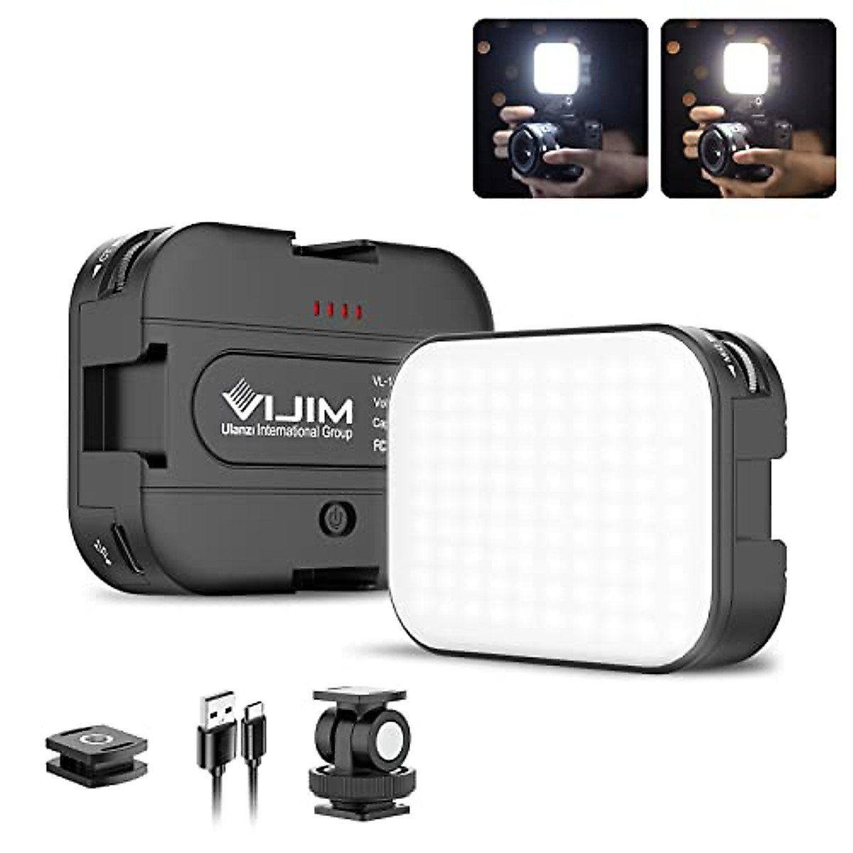 VIJIM VL100C Bi-Color LED Video Light on Camera,Mini Rechargeable 2000mAh LED Camera Lights,CRI95+ Dimmable 2500-6500K Ultra Bright Photo and Video Lighting,LED Fill Lamp…