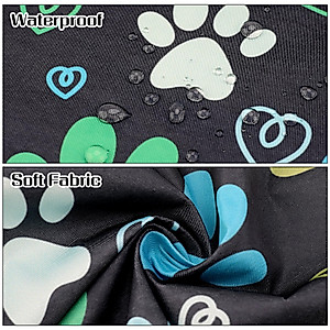 XLSXEXCL Dog Grooming Waterproof Apron with 2 Pockets, Cute Puppy Dog Pets Apron, Grooming Apron for Dog Groomers, Adjustable Painting Gardening Grooming Cooking Apron Gift for Men Women (Dog Paw)