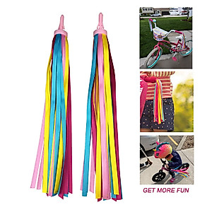 PLATT Kid's Bicycle Handlebar Streamers Colorful Ribbons Tassel for Girls Boys Bicycle Handlebar Scooter Handgrip (Yellow 1Pair)