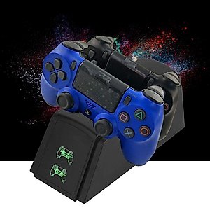 PS4 Controller Charger, 2 in 1 USB Charging Dock PS4 Charging Stand Fast Game Controller Charging Station PS4 Charger for PS4 Handle with LED Light [video game]