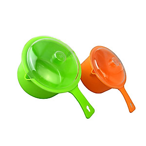 Set of 2 Microwave Saucepan With Lid Store Heat and Eat 800ml each