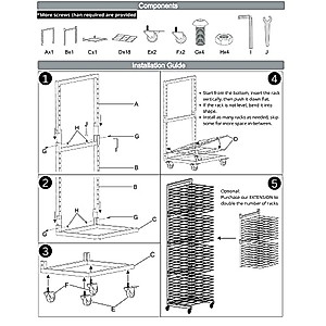 OFFICEROO Art Drying Rack for Classroom - 18 Removable Shelves - Efficient and Organized Drying Rack Art for Students' Masterpieces - Sturdy Paint Drying Rack with Lockable Wheels